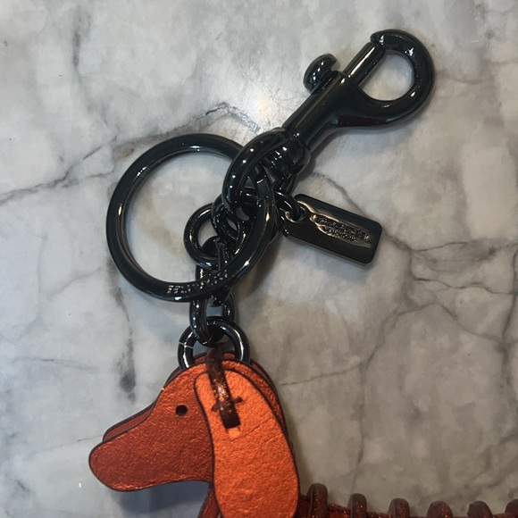 Coach | Accessories | Coach Orange Metallic Skeleton Dachshund Key ...